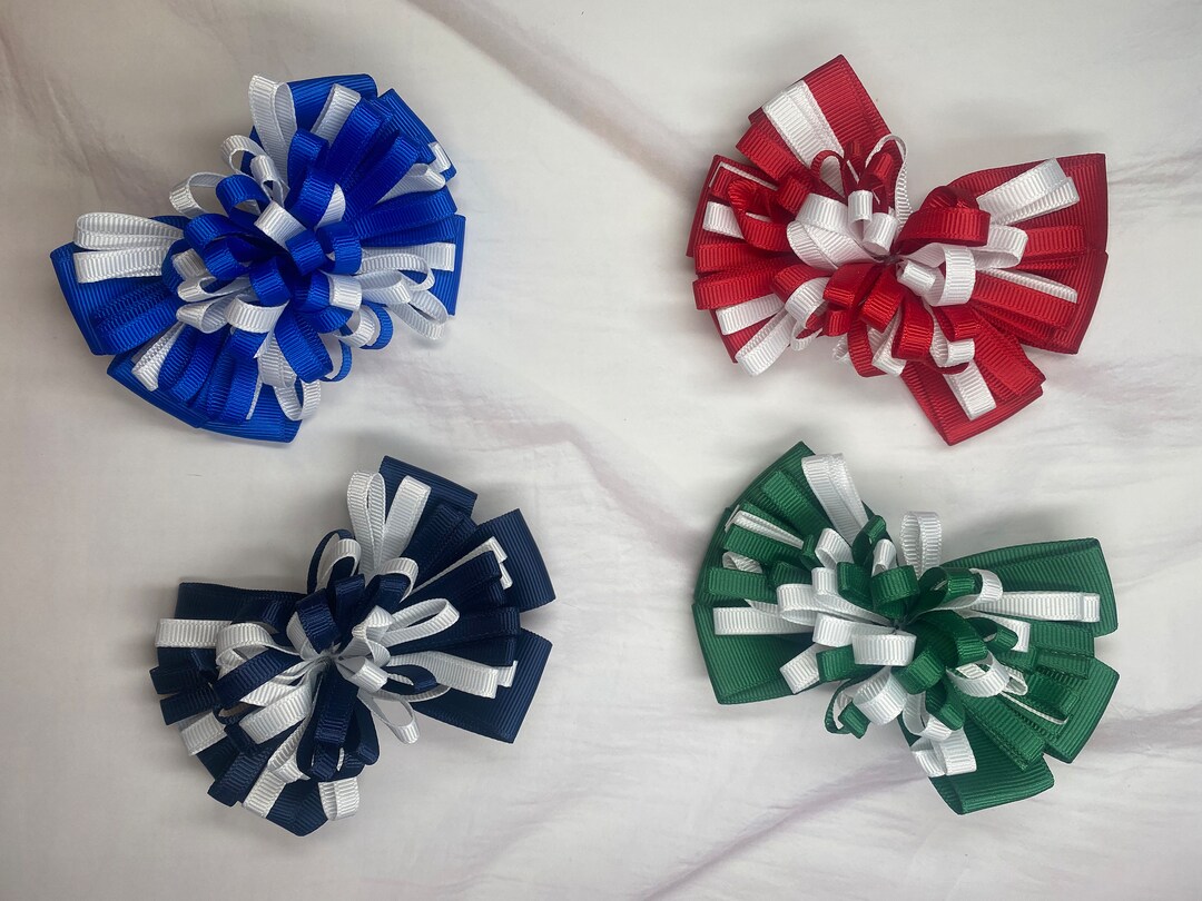 4 Inch Loopy Puffs Firework Novelty Ribbon Hair Bow With Clip for ...