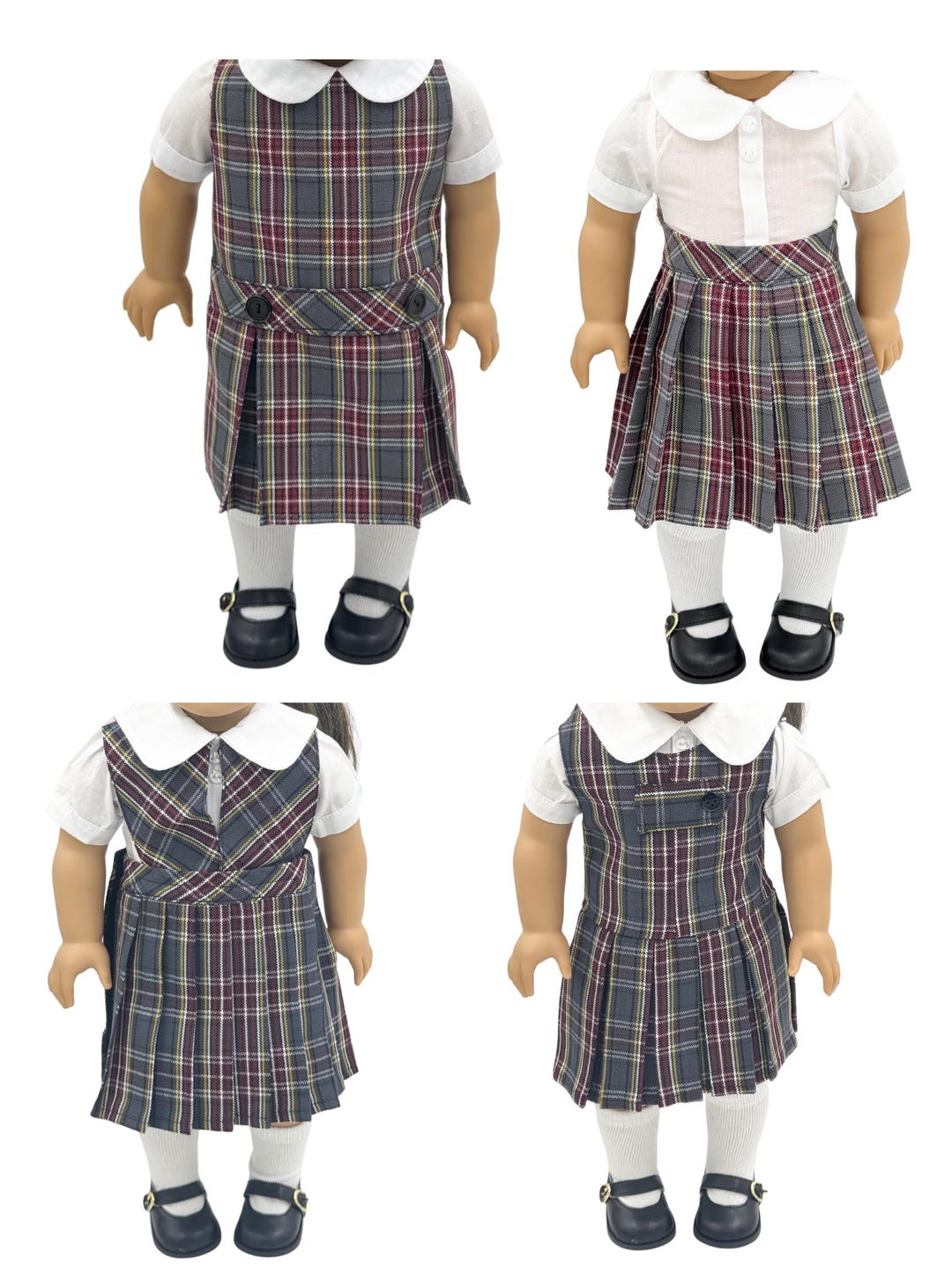 Plaid 43/18 Inch Doll Outfit/four Styles Jumper/school Jumper Include ...