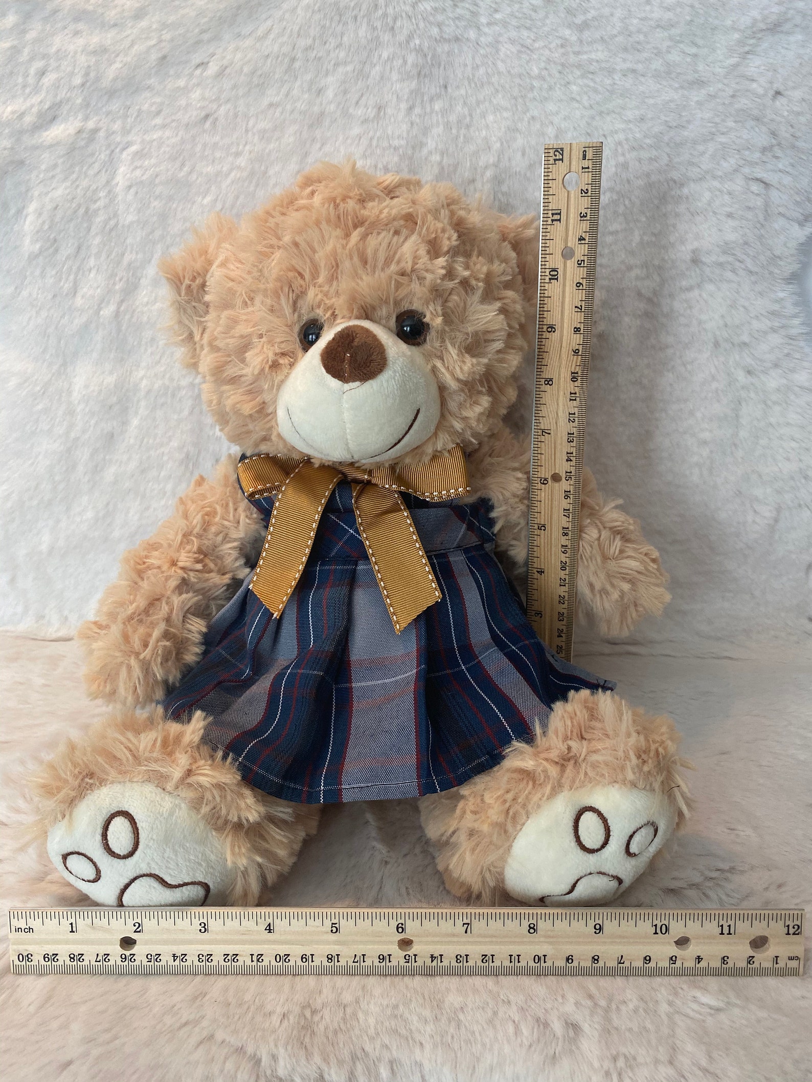 12 Inch/18 Inch Soft Plush Teddy Bear/ Bluegray Red and - Etsy