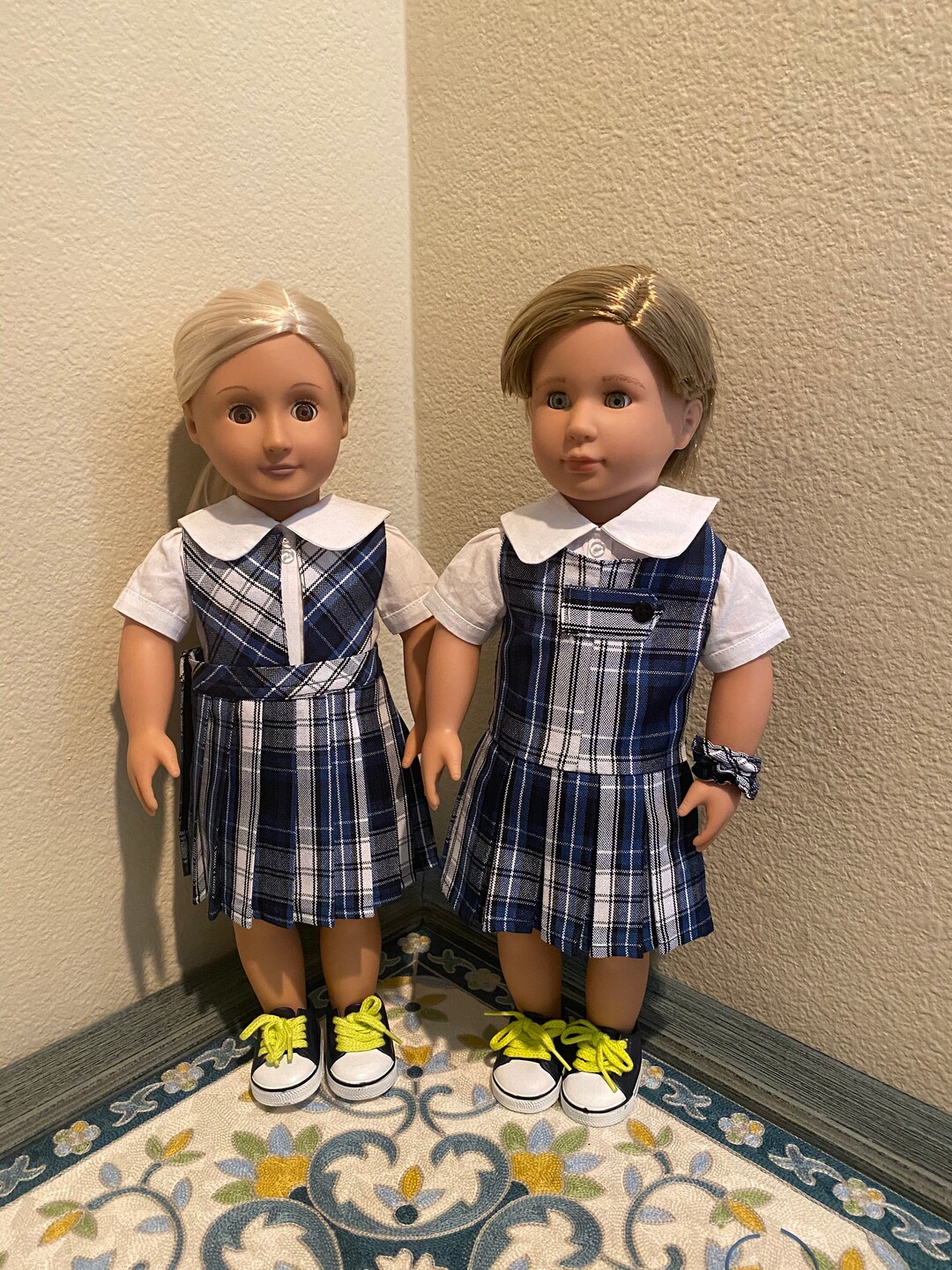 Plaid 85/18 Inch American Doll Outfit/two Styles Jumper/school - Etsy