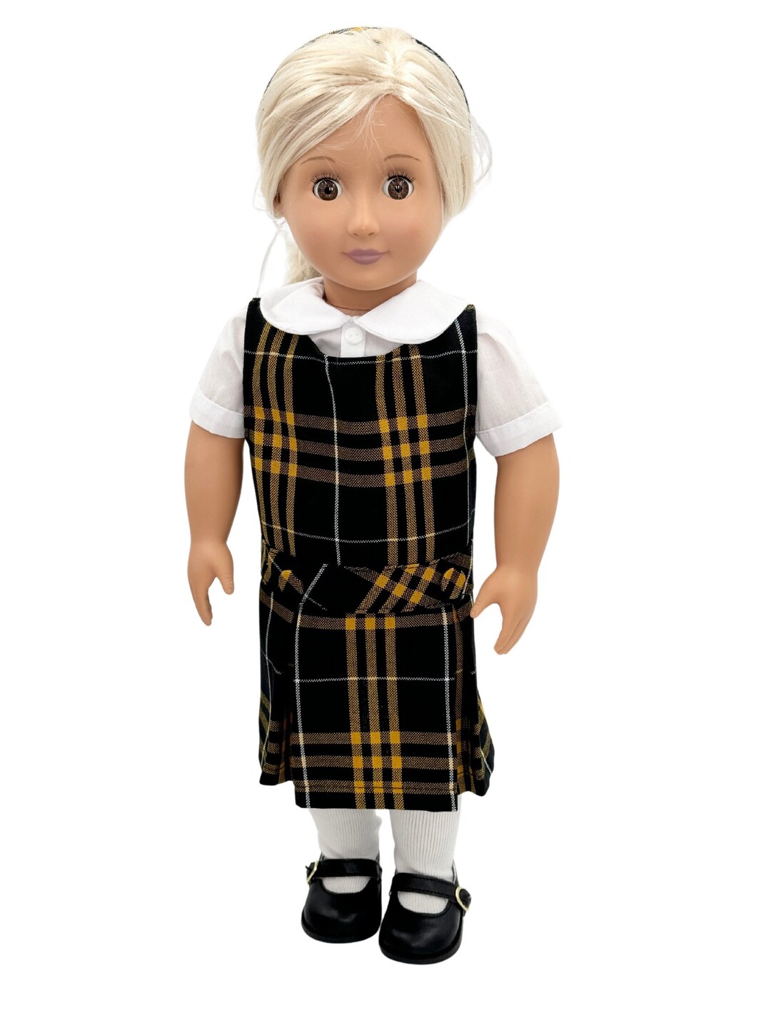 Plaid 2V/18 Inch Doll Uniform Outfit/dropped Waist Jumper Set/matching ...