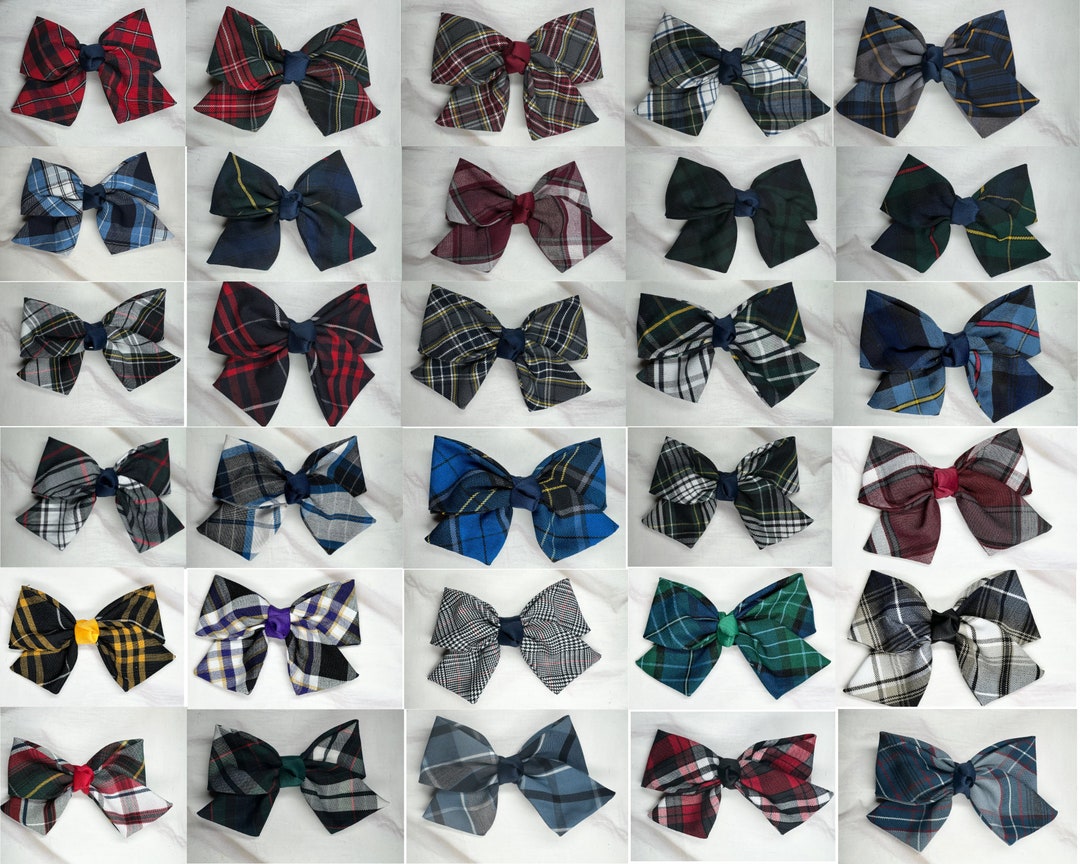 Medium Plaid Bow With Tail-back to School/private School Uniform Plaid ...