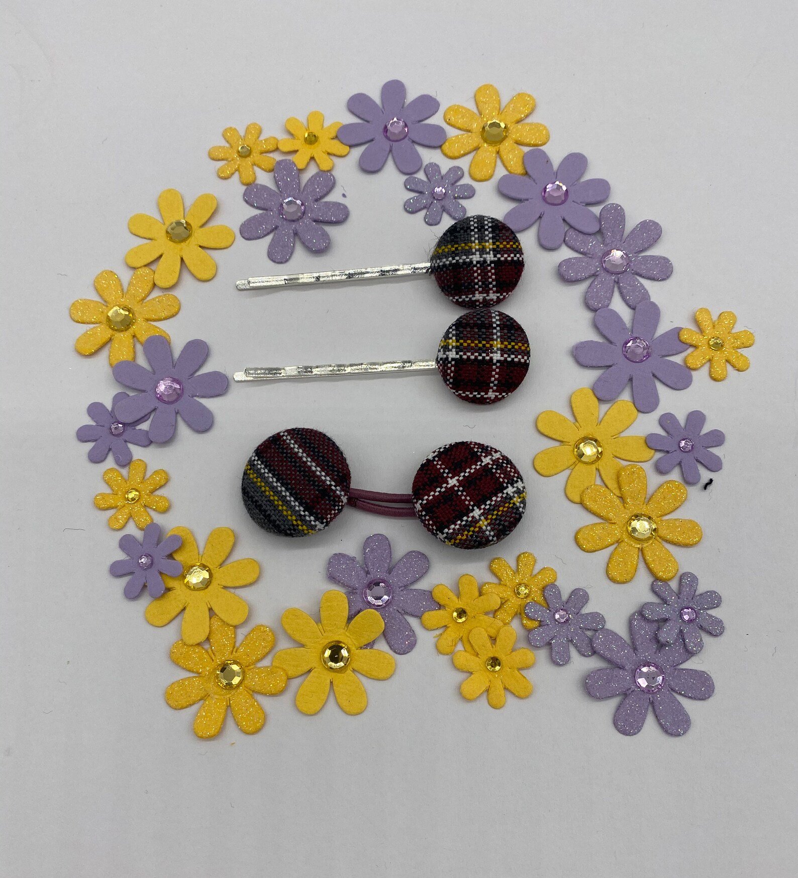 Cola Plaid 43/school Uniform Plaid/button Hair Bobby - Etsy