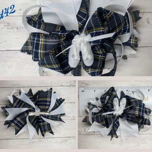 School Uniform Plaid Ballerina Girl Hair Bow on Alligator Clip-ballet ...