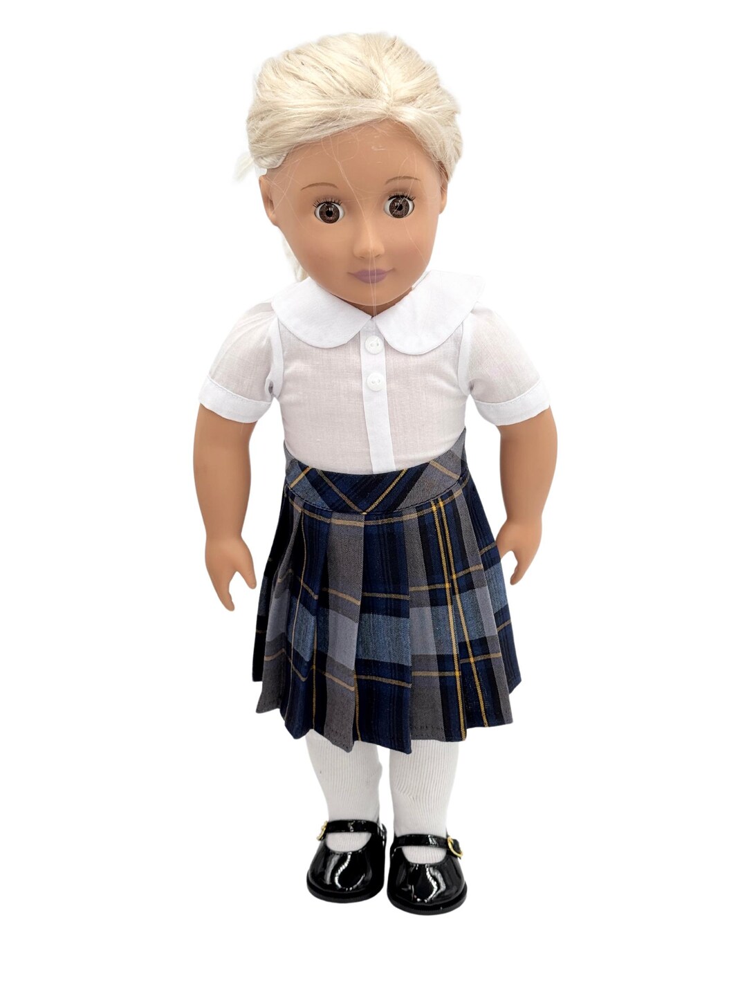 Plaid 57/18 Inch Doll Uniform Outfit/pleated Skirt Set/school Jumper ...