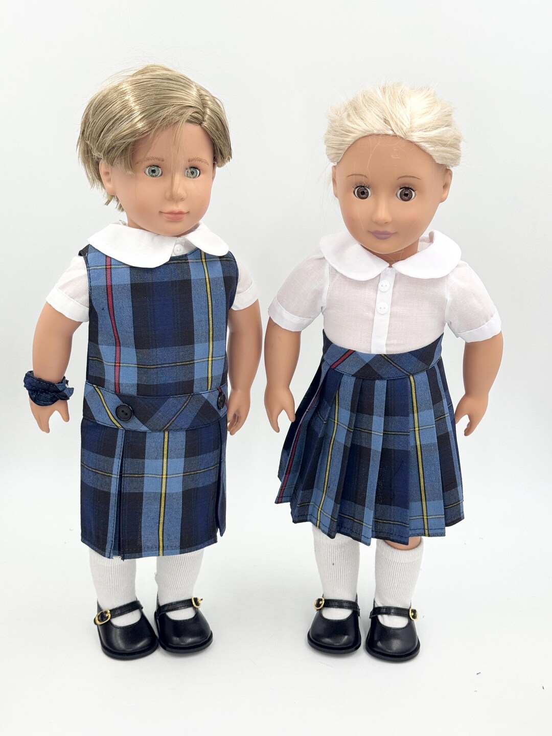 Plaid 41/18 Inch Doll Uniform Outfit/dropped Waist or Pleated Skirt ...