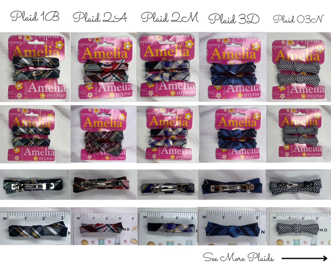 3"small Pigtail Plaid Bow/set of 2/back to School Uniform Plaid Fabric ...