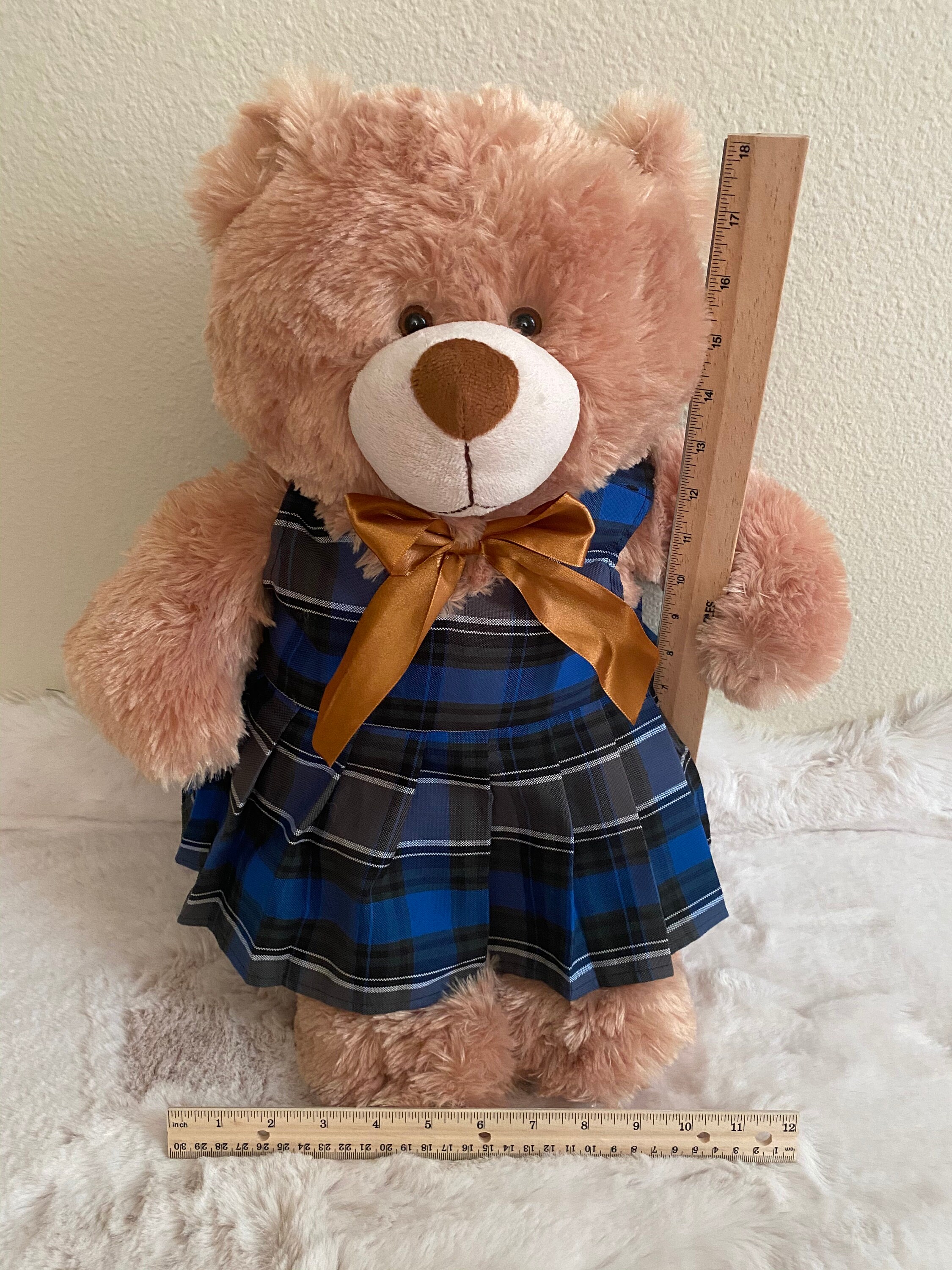 12 Inch/18 Inch Soft Plush Teddy Bear/ Blue Gray Black and | Etsy