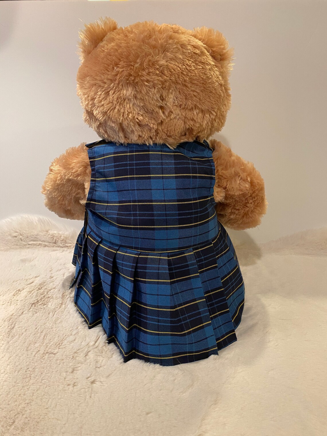 18 Inch Soft Plush Teddy Bear in Navy Blue Yellow Plaid - Etsy