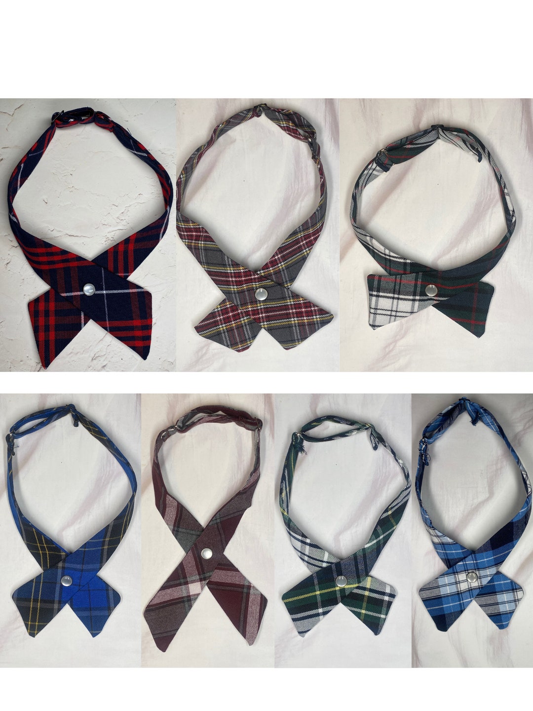 Girl's Plaid Cross Tie-back to School Uniform Adjustable - Etsy
