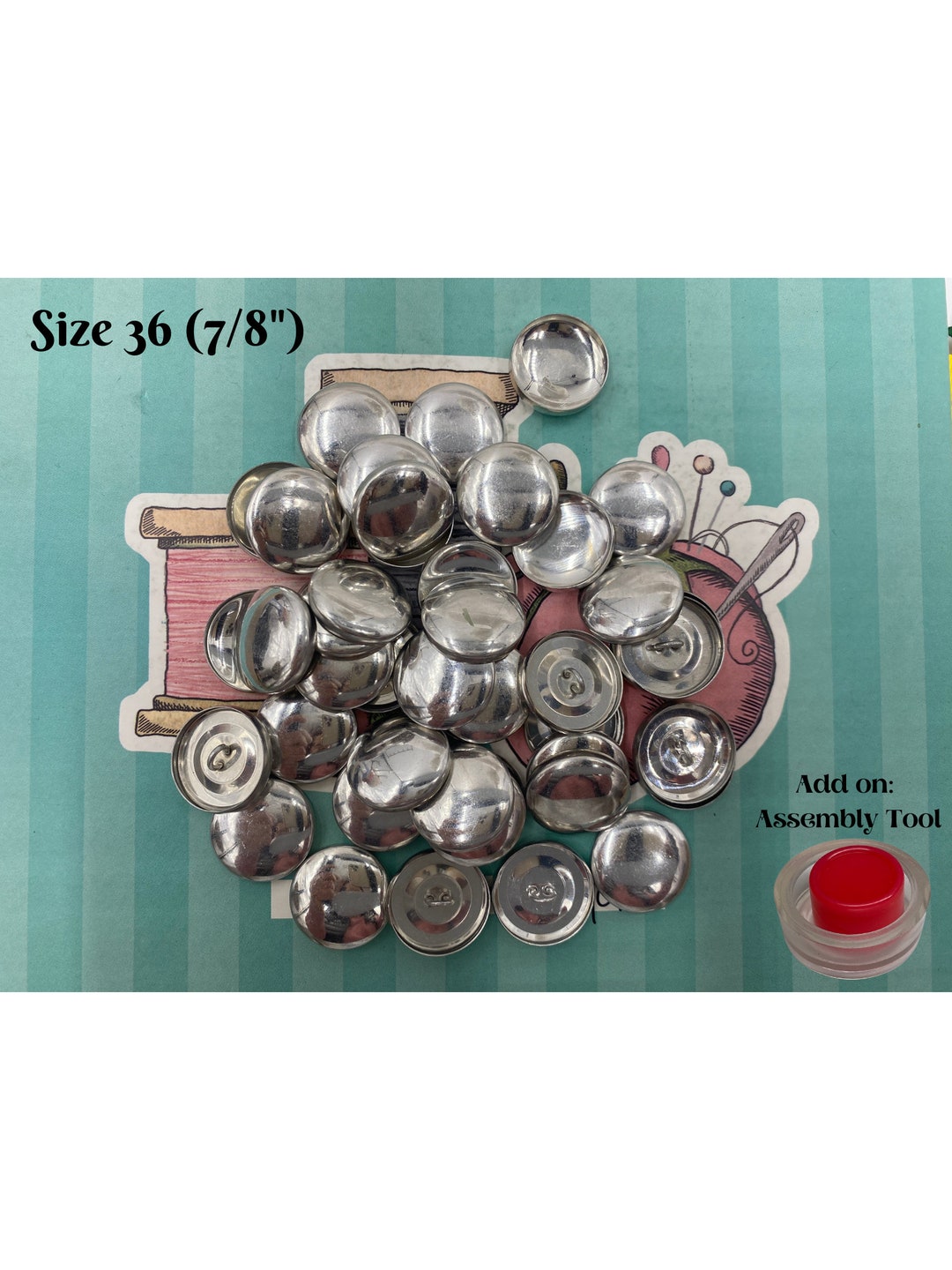 Size 36 (7/8 Inch-23mm) Blank Cover Buttons -wire Back-fabric Covered ...