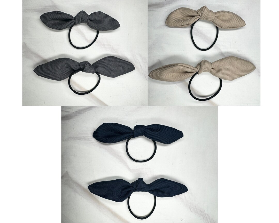 School Uniform Bunny Ear Hair Tie/solid Colors/back to School/bunny Ear ...