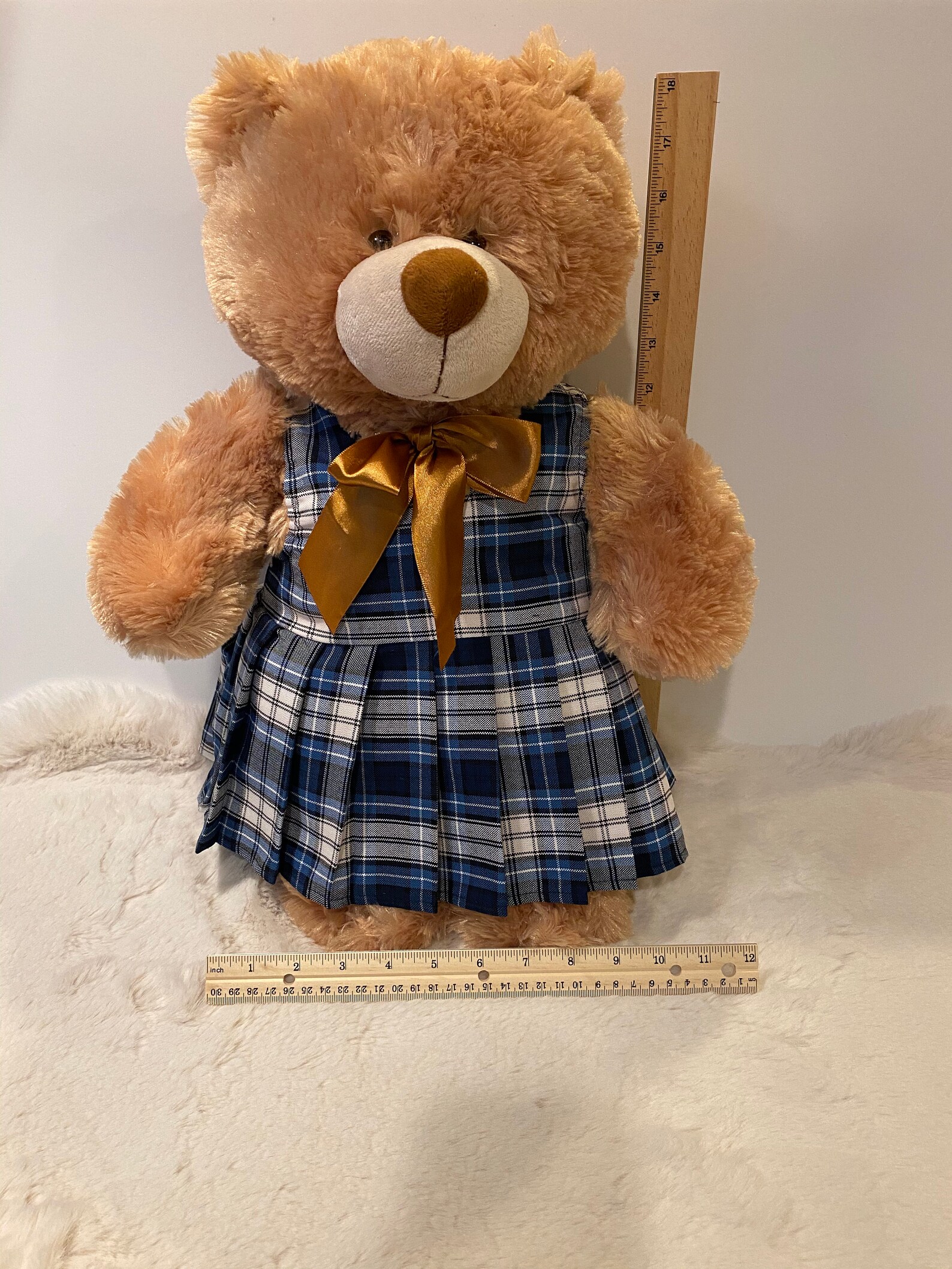 18 Inch Soft Plush Teddy Bear in Navy White Yellow Plaid | Etsy