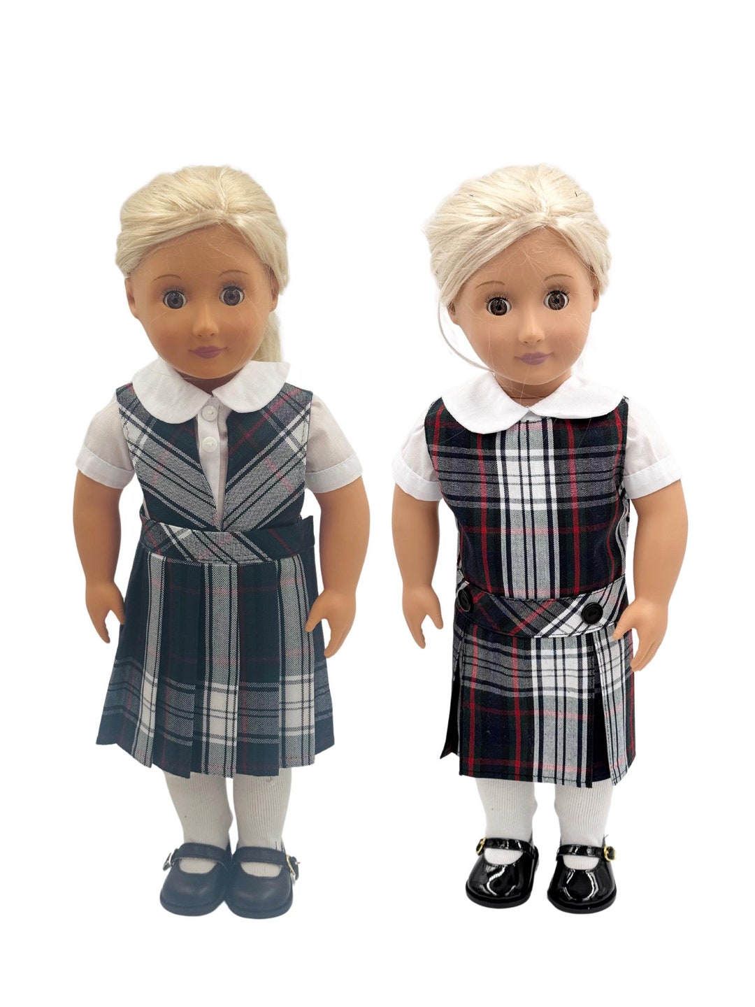 Plaid 49 50/18 Inch Doll Outfit/dropped Waist School Jumper Include ...