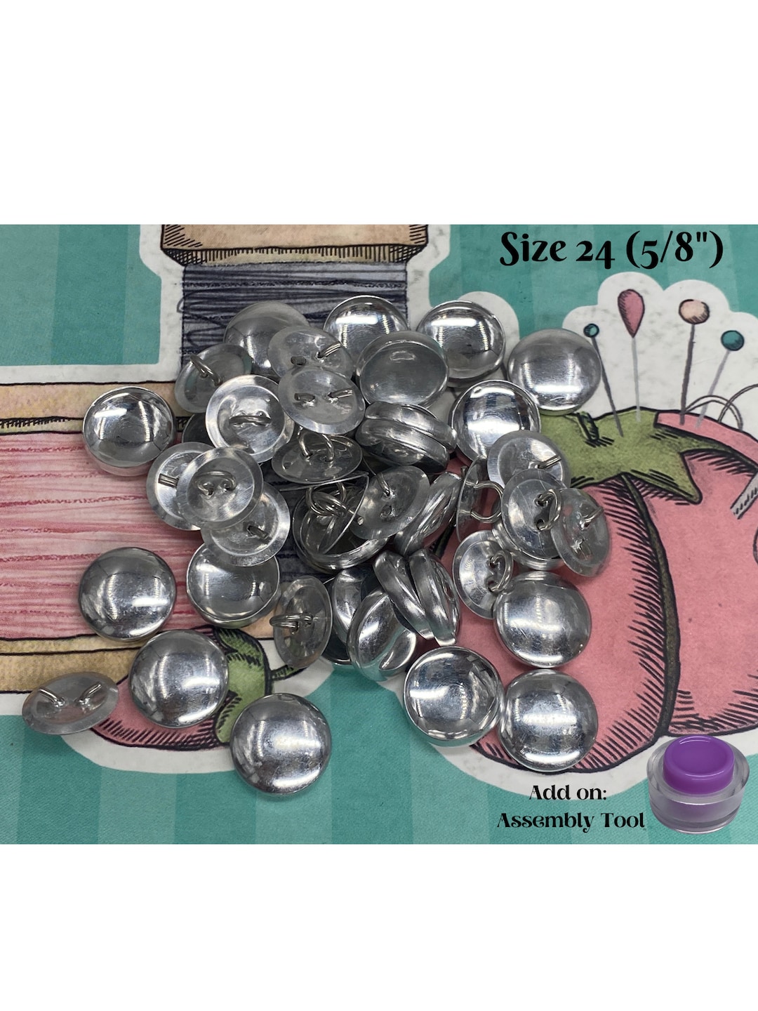 Size 24 (5/8 Inch-15mm) Blank Cover Buttons -wire Back-fabric Covered ...