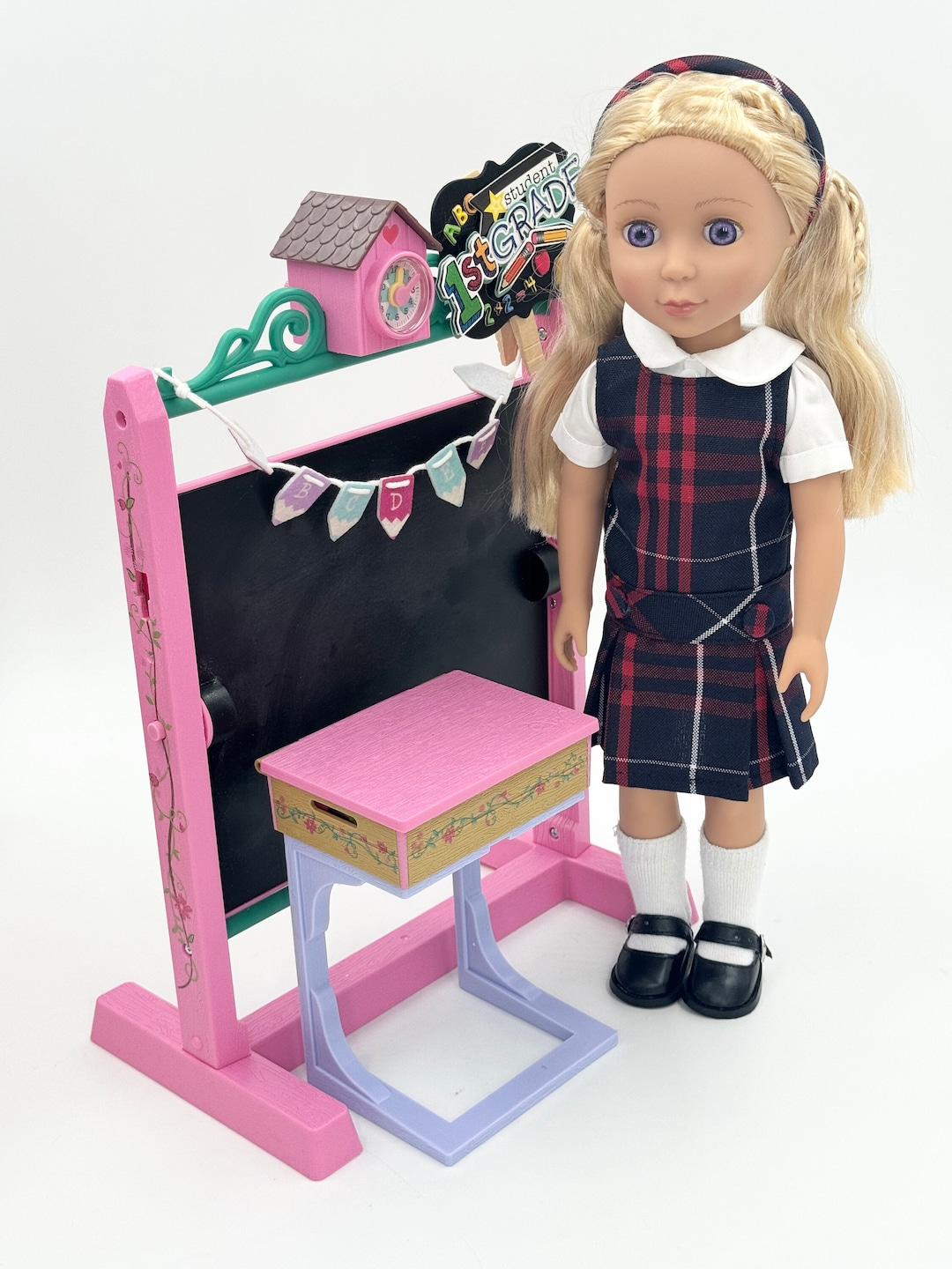 Plaid 36/14.5 Inch Doll Uniform Outfit/dropped Waist Jumper/matching ...