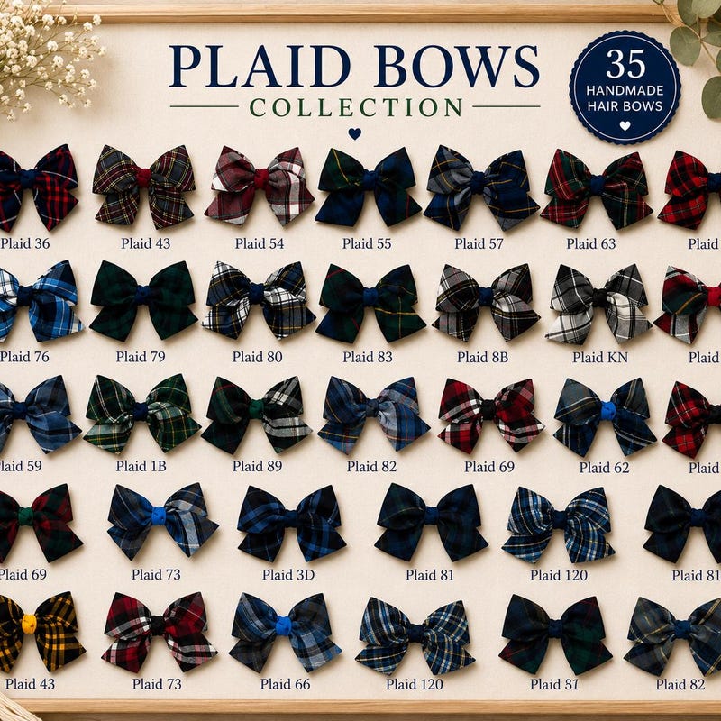 Uniform Hair Bows Plaid - Etsy