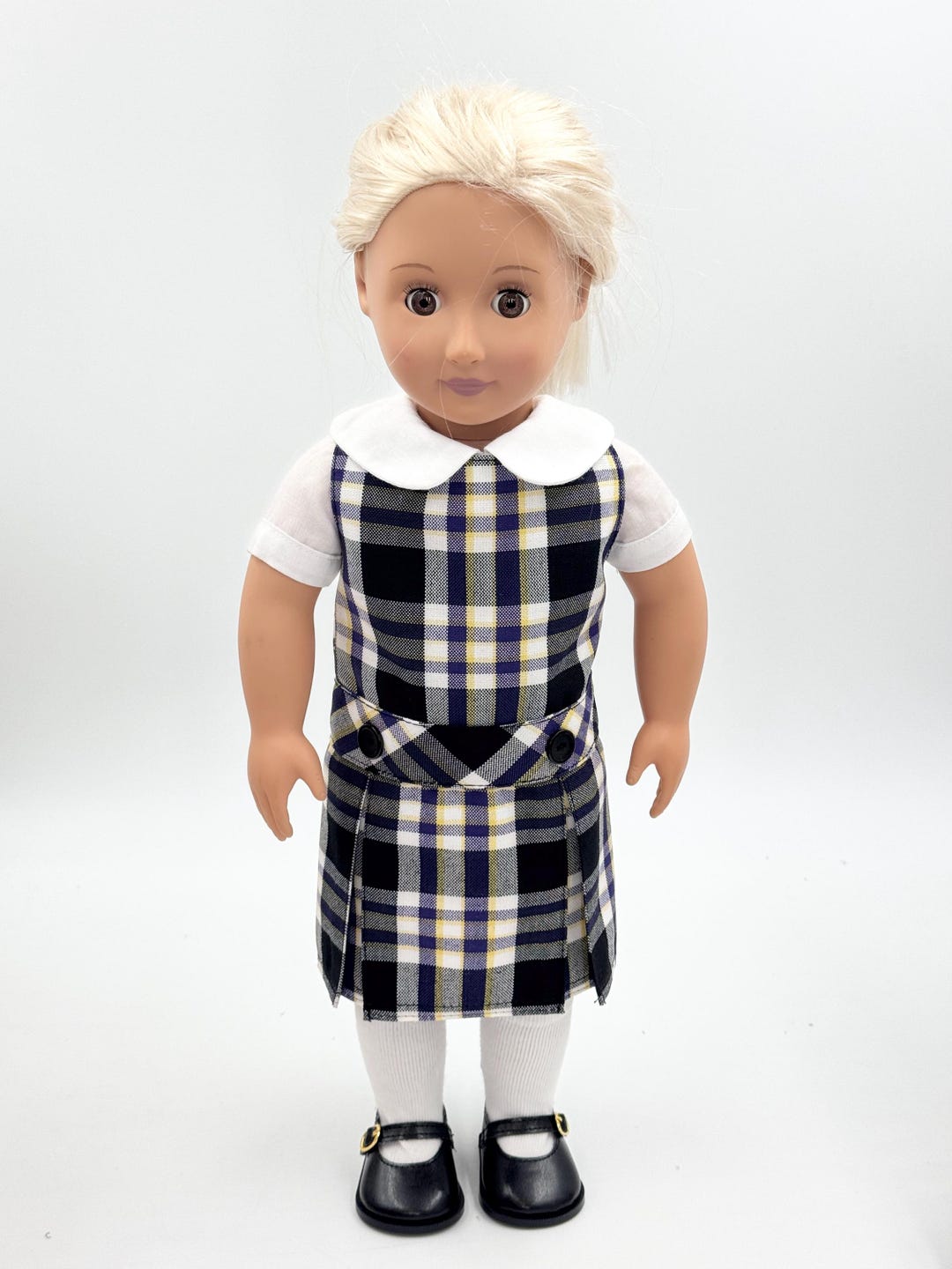 Plaid 2M/18 Inch Doll Uniform Outfit/dropped Waist Jumper Set/school ...