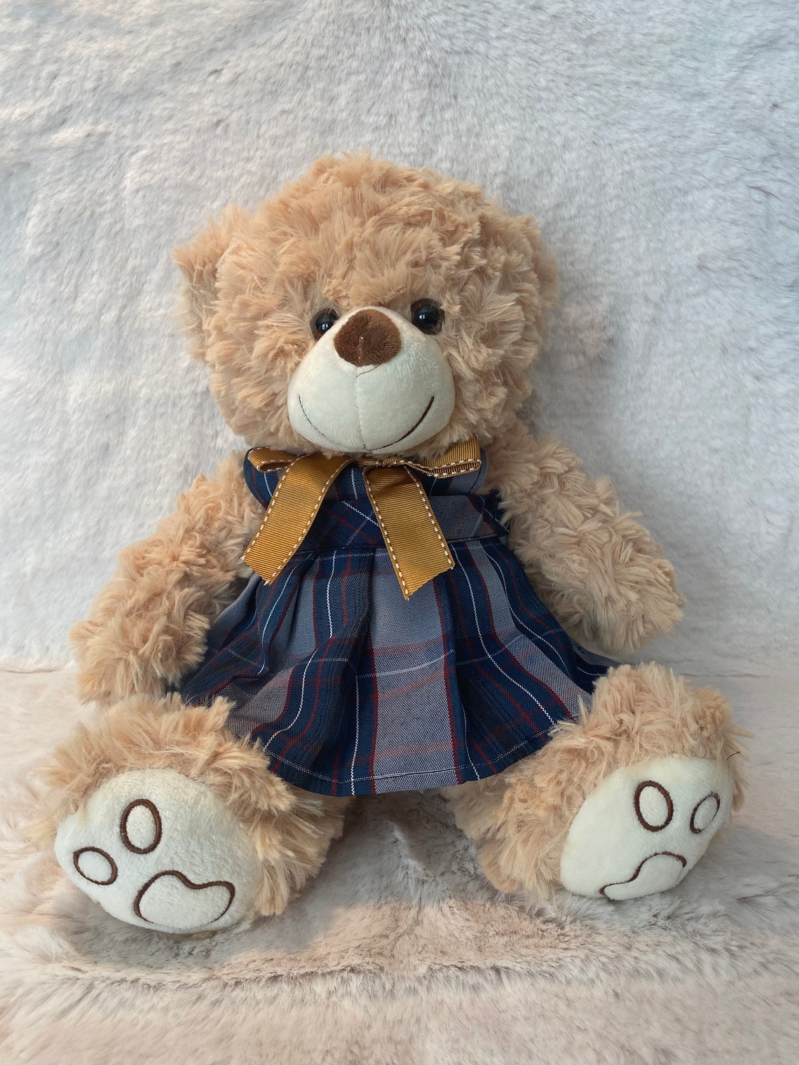 12 Inch/18 Inch Soft Plush Teddy Bear/ Bluegray Red and | Etsy