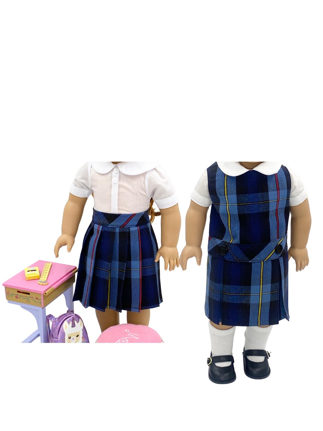 Plaid 41/18 Inch Doll Uniform Outfit/two Styles/school Plaid Jumper ...