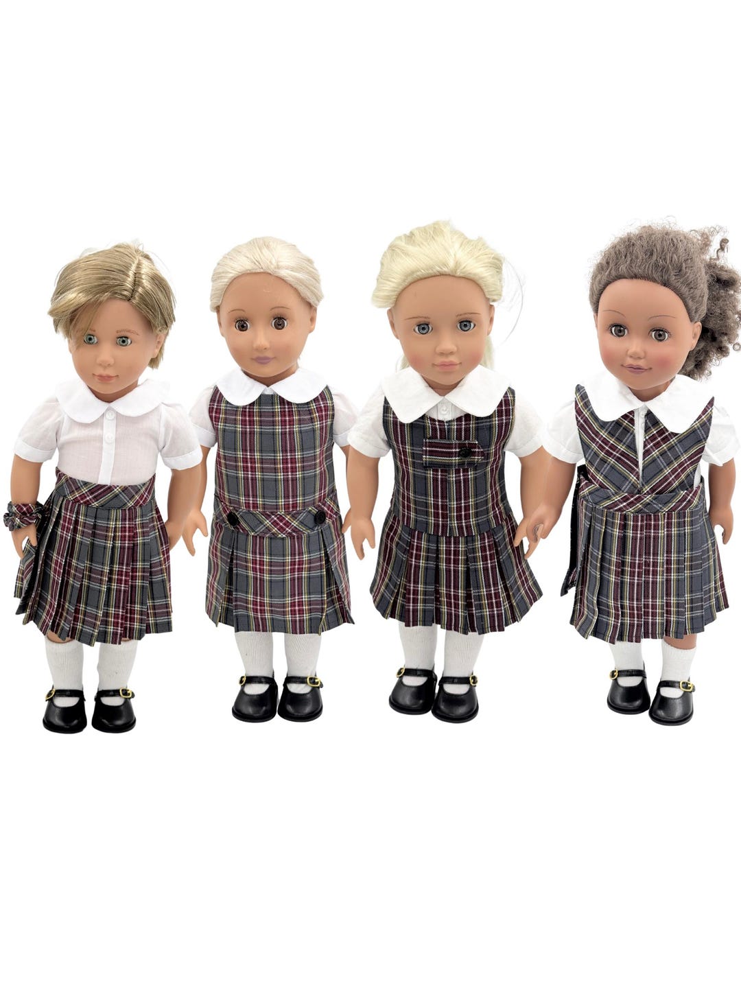 Plaid 43/18 Inch Doll Outfit/four Styles Jumper/school Jumper Include ...