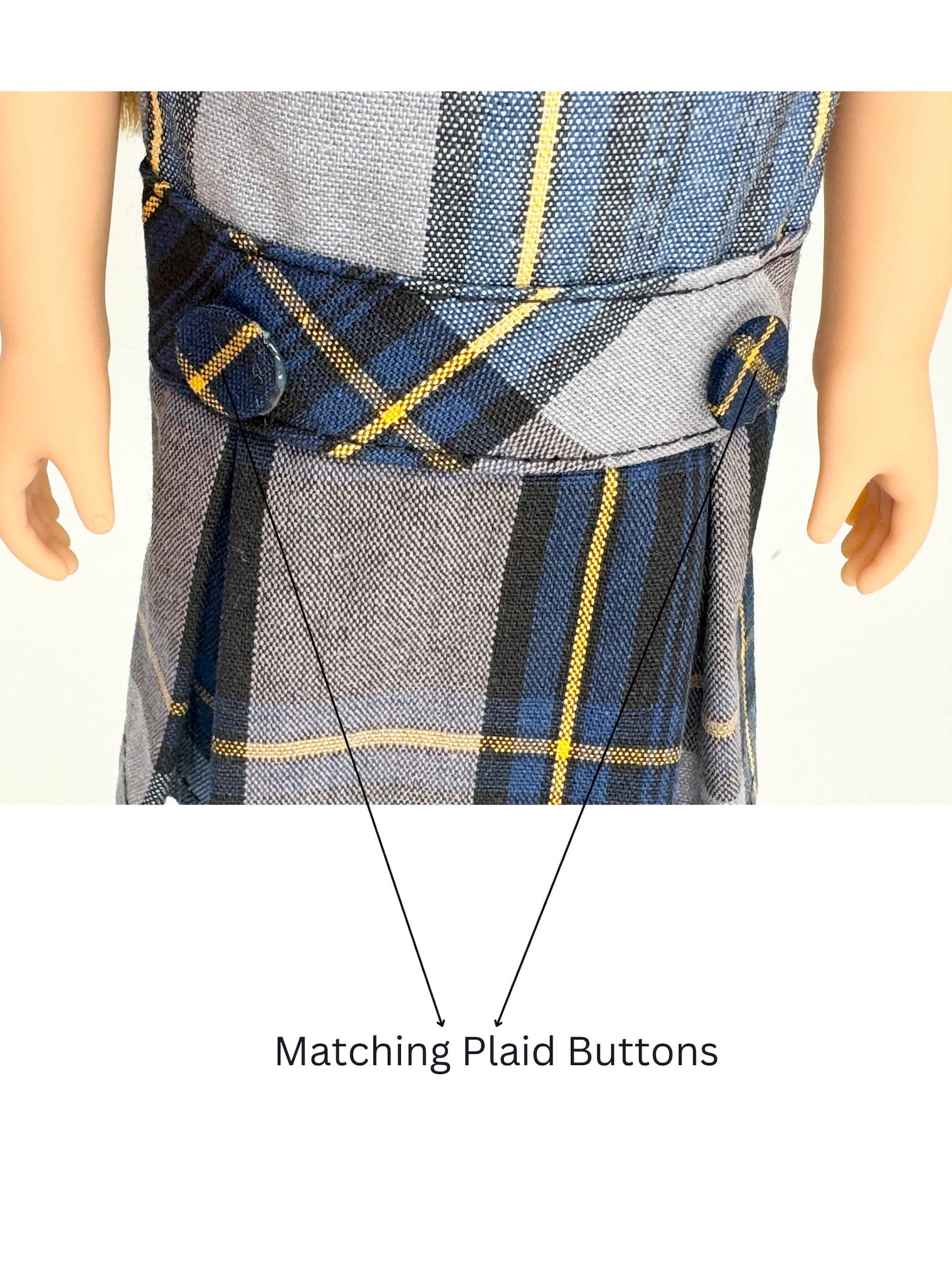 Plaid 57/14.5 Inch Doll Uniform Outfit/dropped Waist Jumper/matching ...