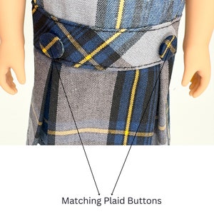 Plaid 57/14.5 Inch Doll Uniform Outfit/dropped Waist Jumper/matching ...