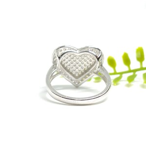 Sterling Silver Pave Heart Ring: CZ Love Ring - Etsy