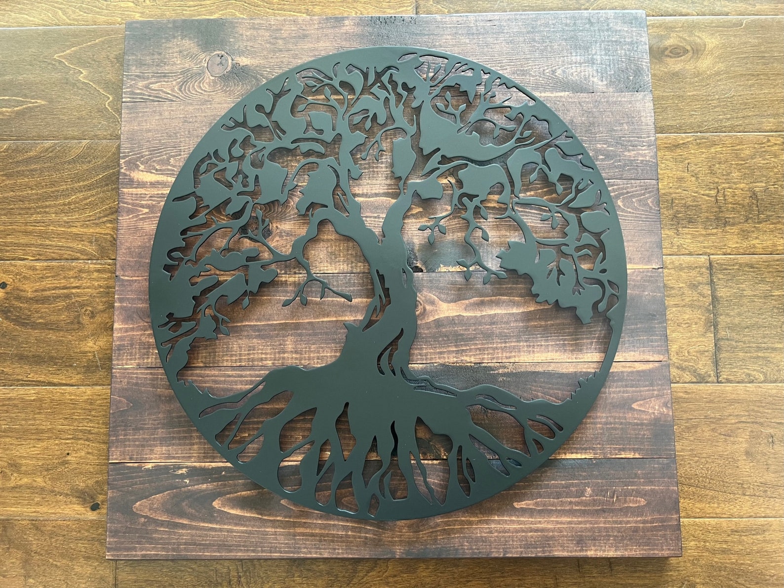 Tree of Life Plasma Cut Metal Wall Art Home Decor Wood and Metal Sign ...