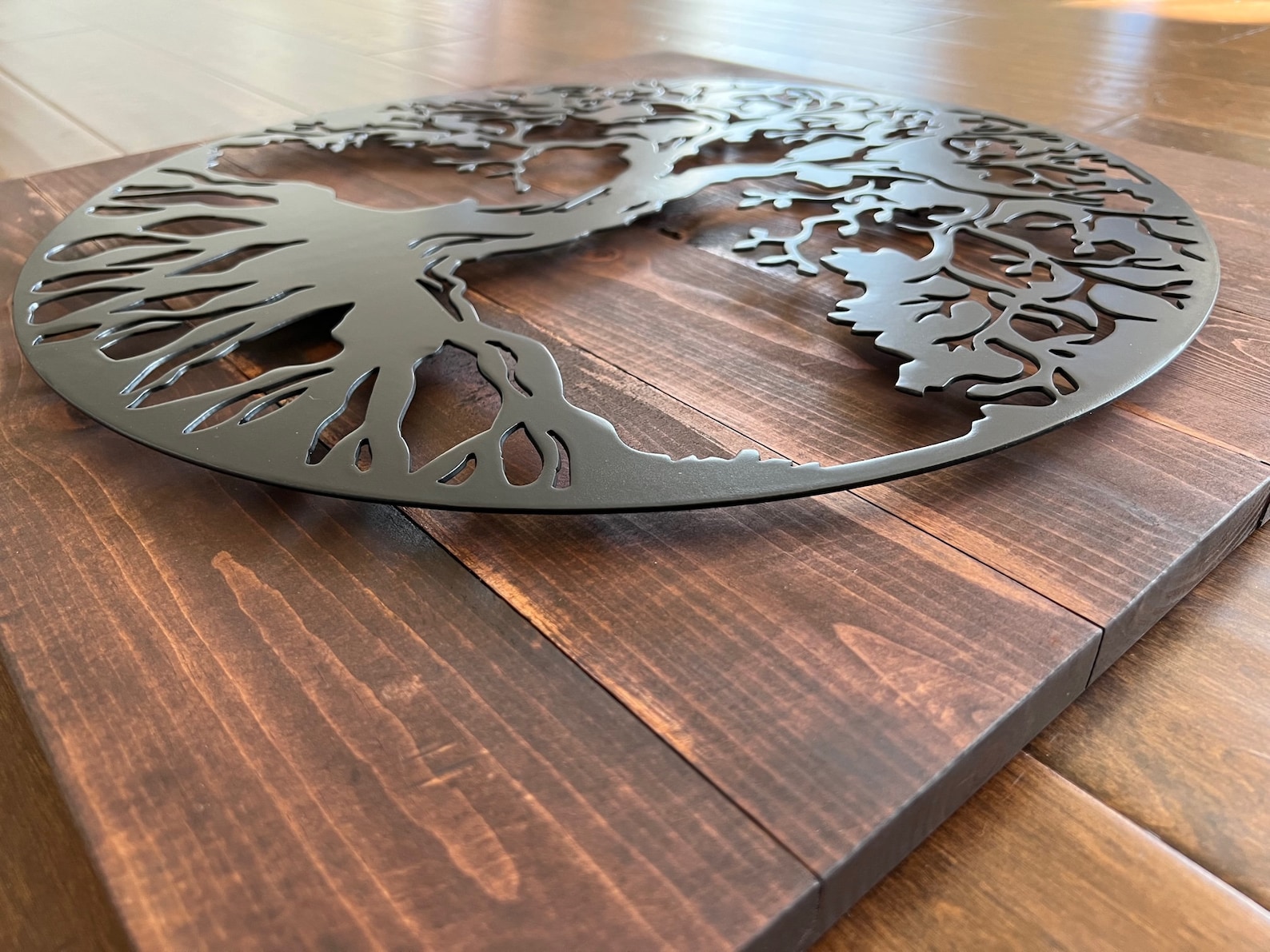 Tree of Life Plasma Cut Metal Wall Art Home Decor Wood and Metal Sign ...
