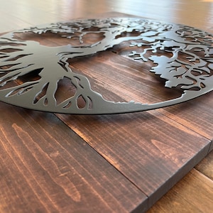 Tree of Life Plasma Cut Metal Wall Art Home Decor Wood and Metal Sign ...