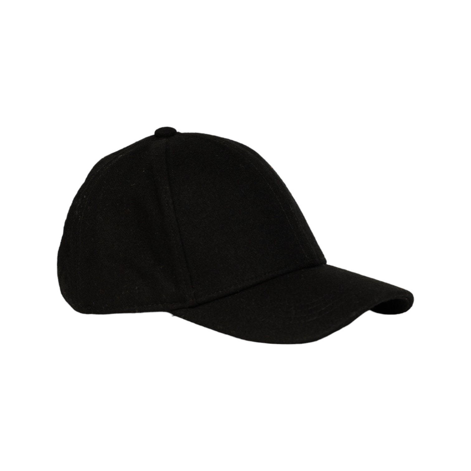 Performance Wool Flannel Premium Baseball Hat. Midnight Black ...