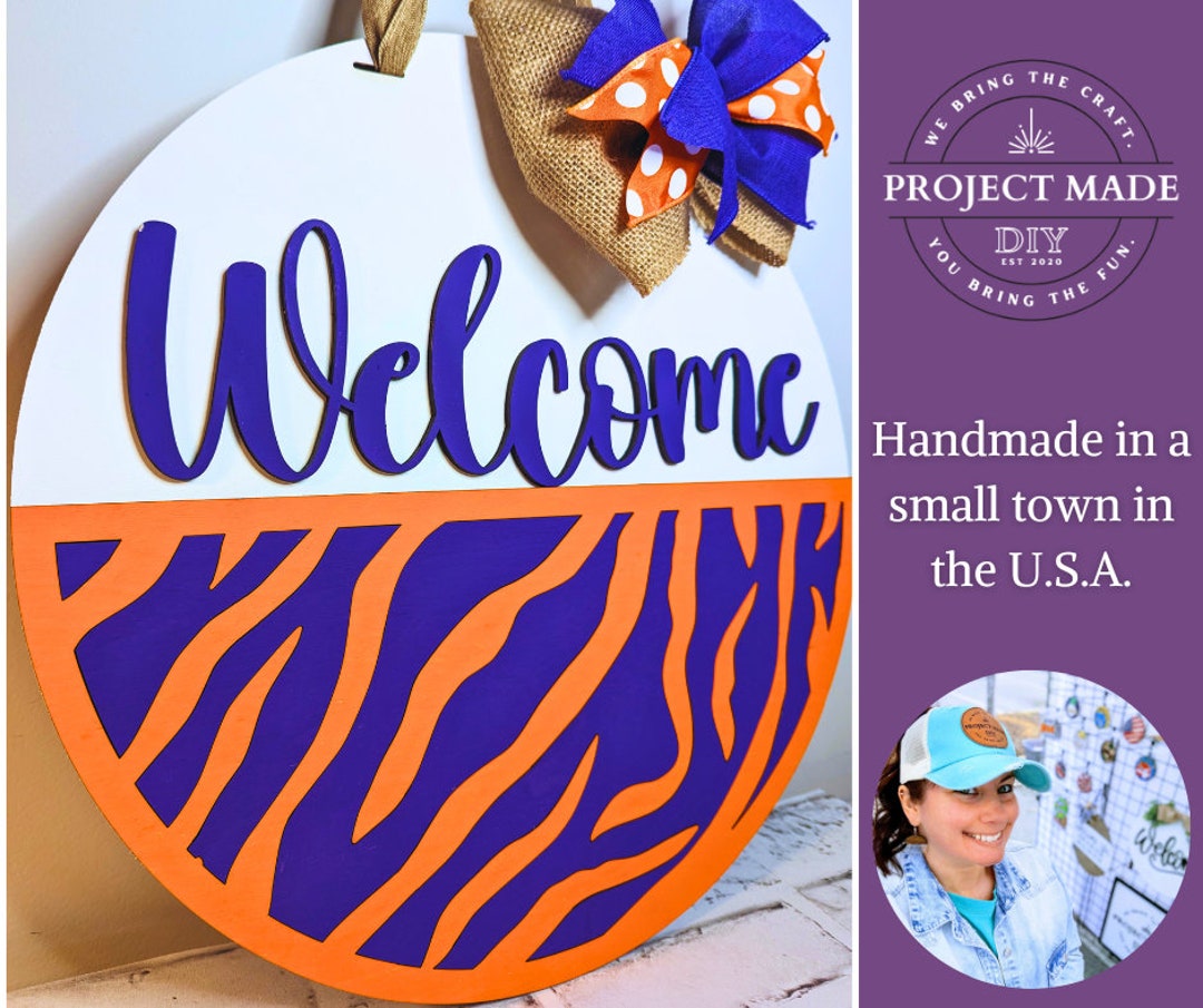 Clemson Tigers Door Hanger Welcome Sign Welcome Front Door - Etsy