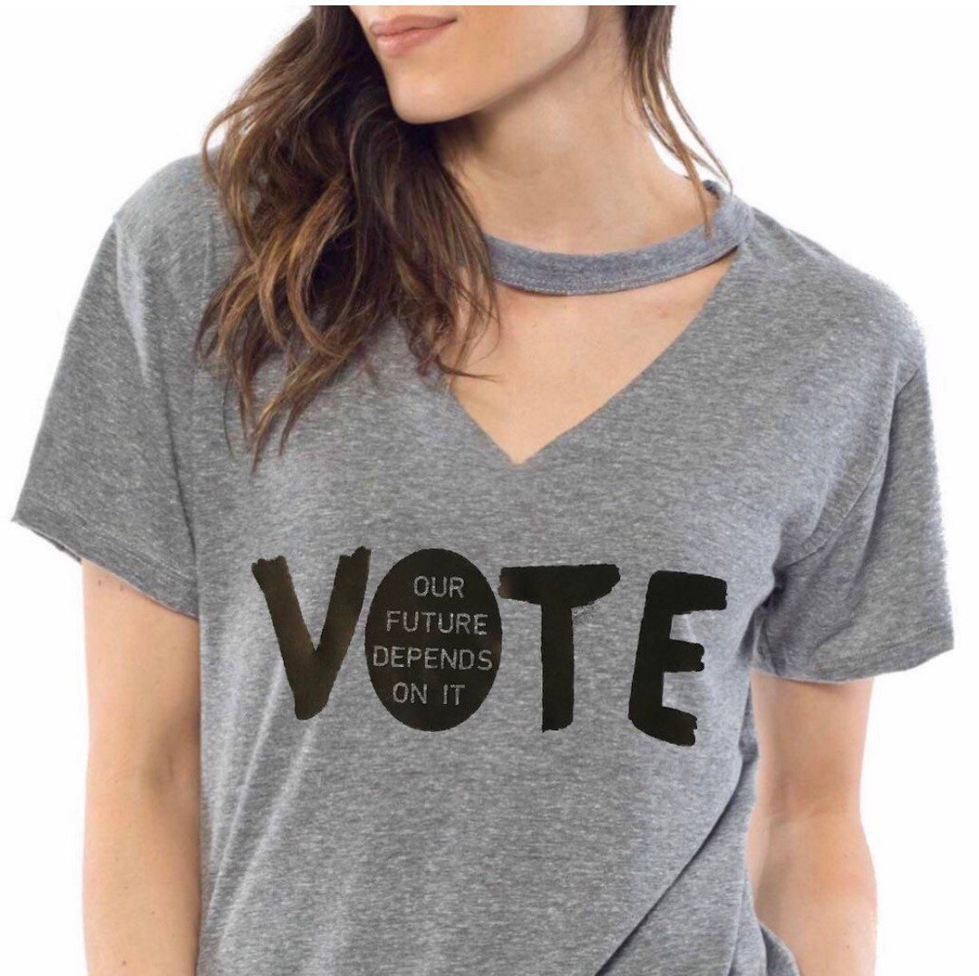 VOTE Our Future Depends on It Election 2024 Womens Cut Out Choker V ...