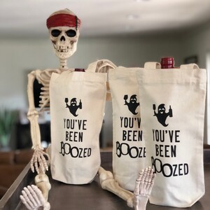 You’ve Been Boozed Wine Tote, Halloween Booze Gift Bags, Favor Treat ...