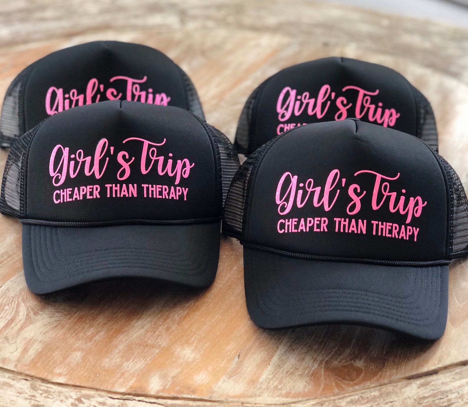 Girls Trip Cheaper Than Therapy Trucker Hat Girls Getaway | Etsy