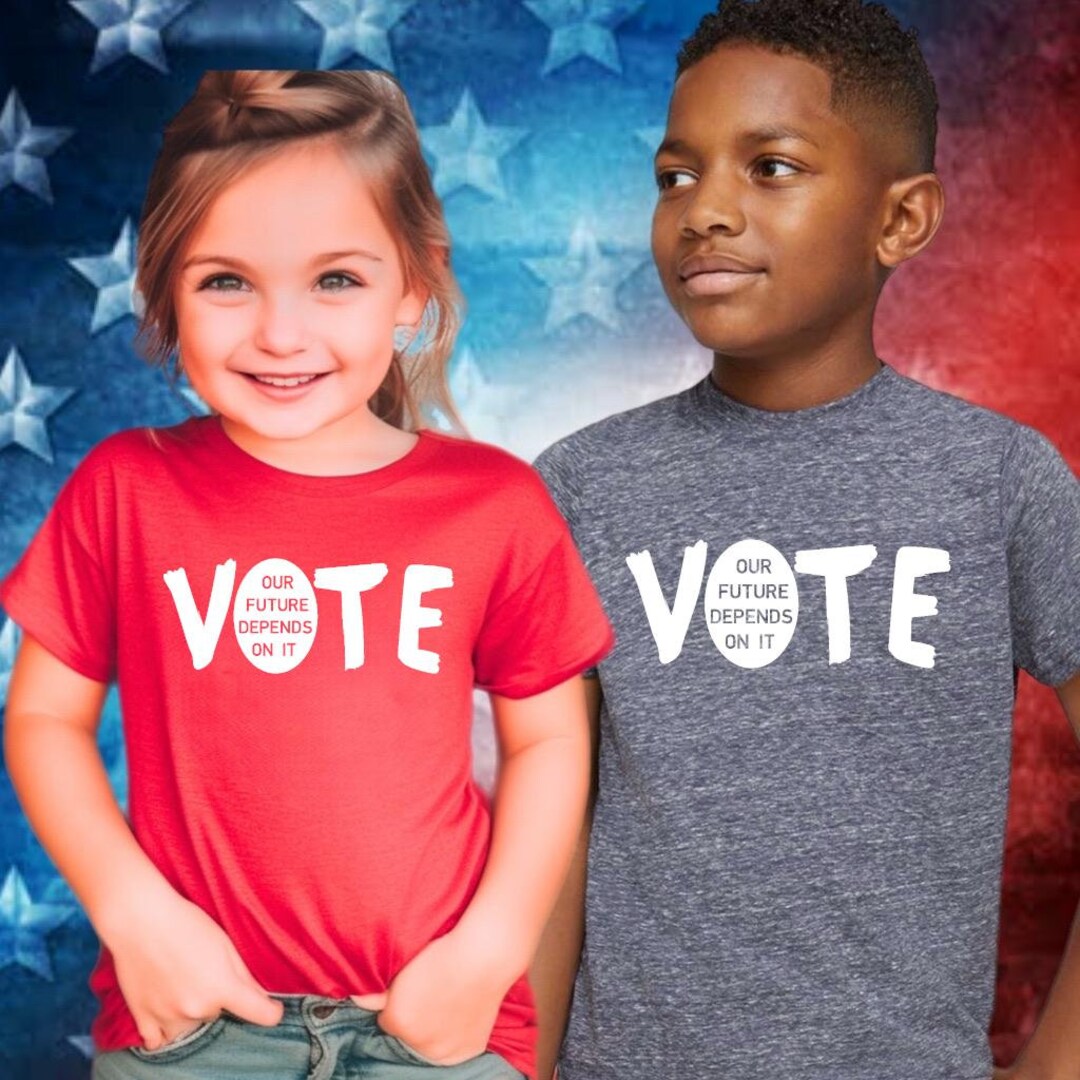 VOTE Our Future Depends on It Kid Toddler Tee Shirt, Election 2024 T ...