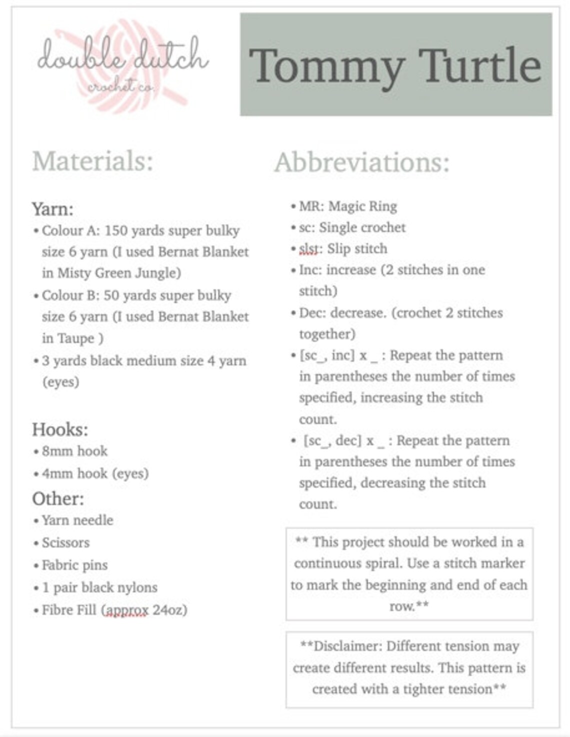 Tommy Turtle CROCHET PATTERN Amigurumi Crochet Pattern PDF - Etsy