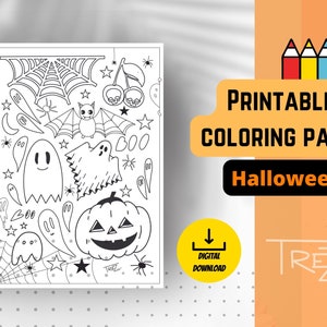 Spooky Halloween Printables, Colouring Sheet Download, Halloween ...