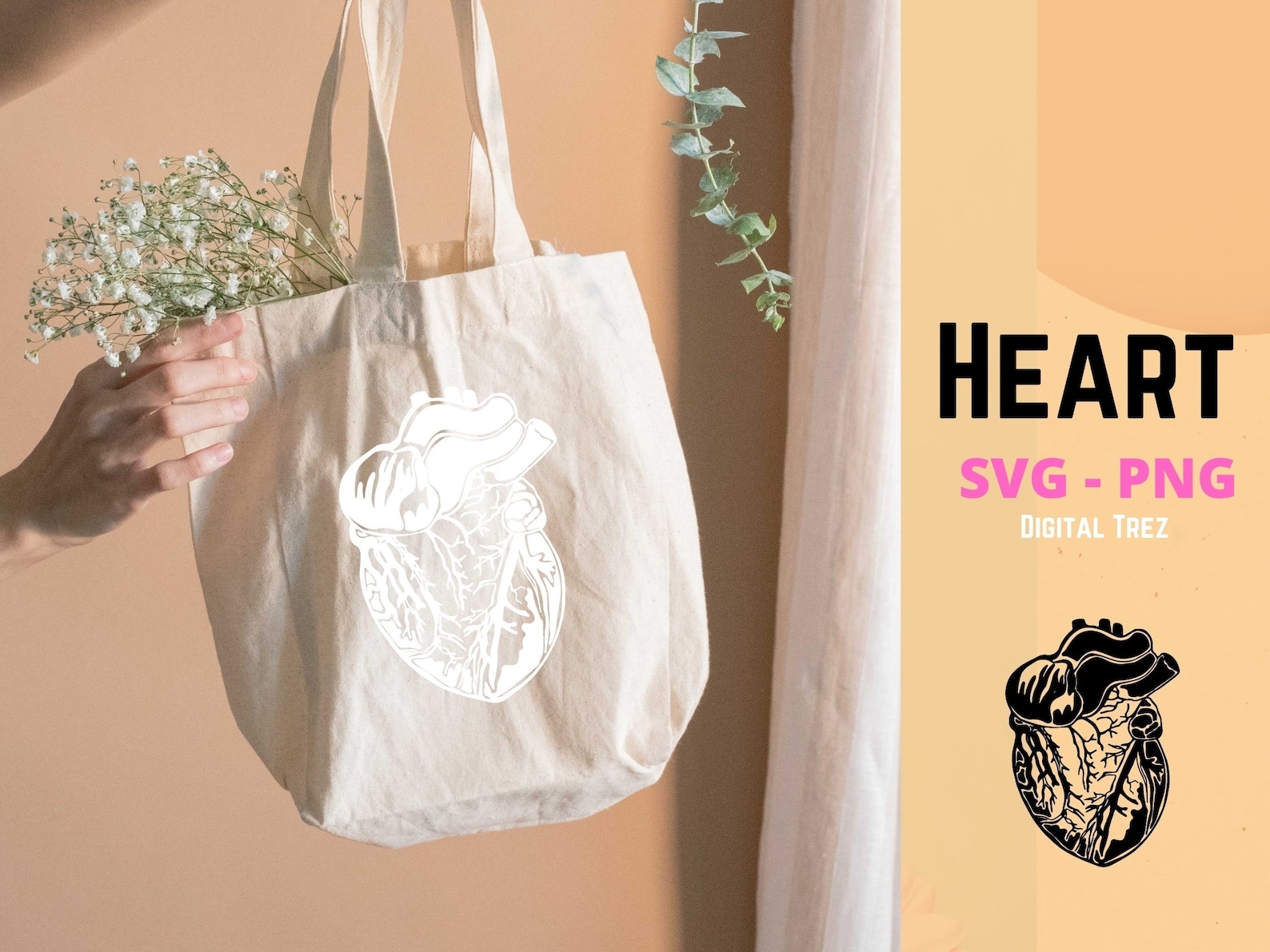 Heart Vector Clipart, Digital Illustration, Medical Svg, Heart Clipart ...