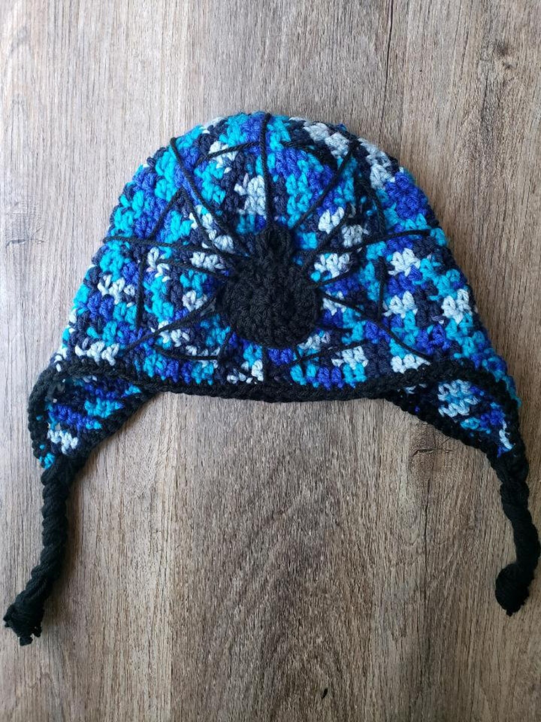 Blue Crochet Spider Hat - Etsy