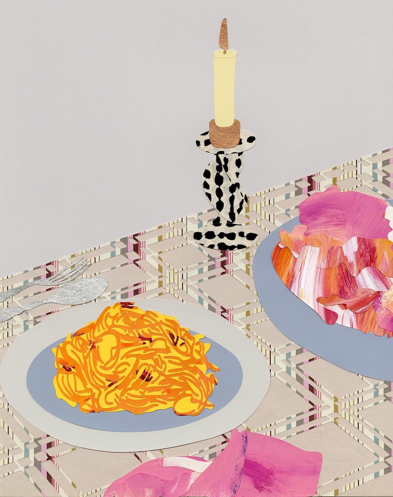 Original Paper Collage. Still Life. Mixed Media Collage. Beautiful Wall ...