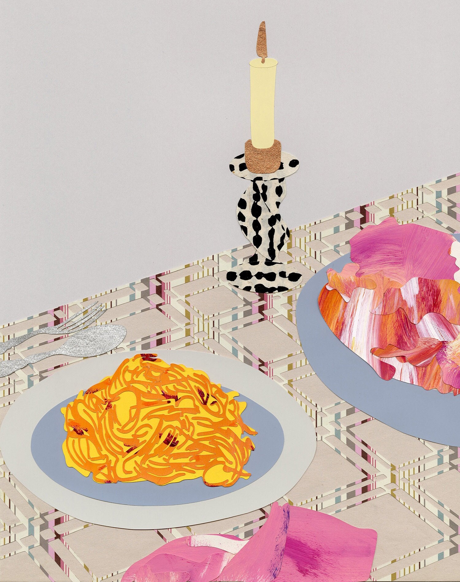 Original Paper Collage. Still Life. Mixed Media Collage. Beautiful Wall ...