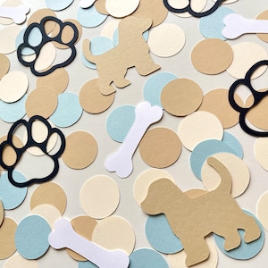 Let’s Pawty - Blue Puppy Dog Birthday Confetti - Boy Dog Theme Birthday ...