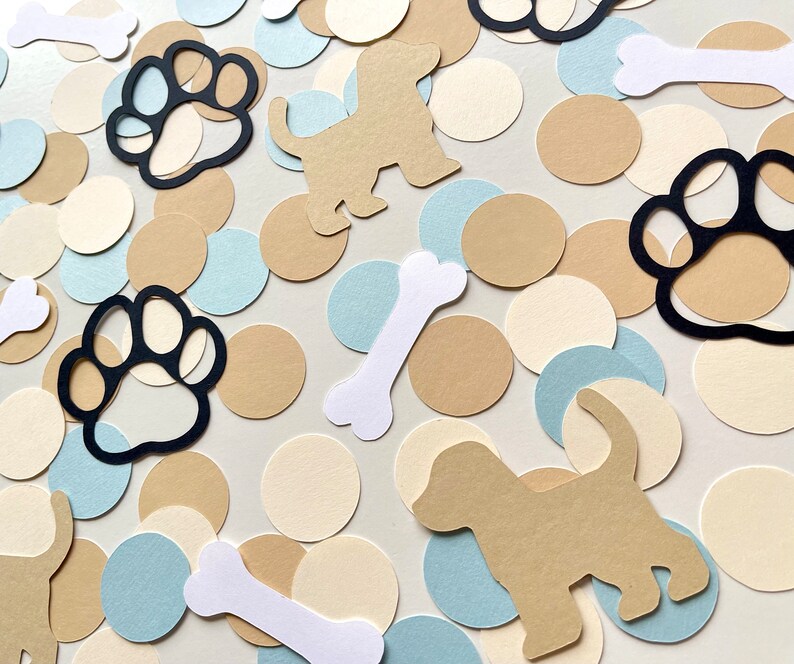 Lets Pawty Blue Puppy Dog Birthday Confetti Boy Dog Theme - Etsy