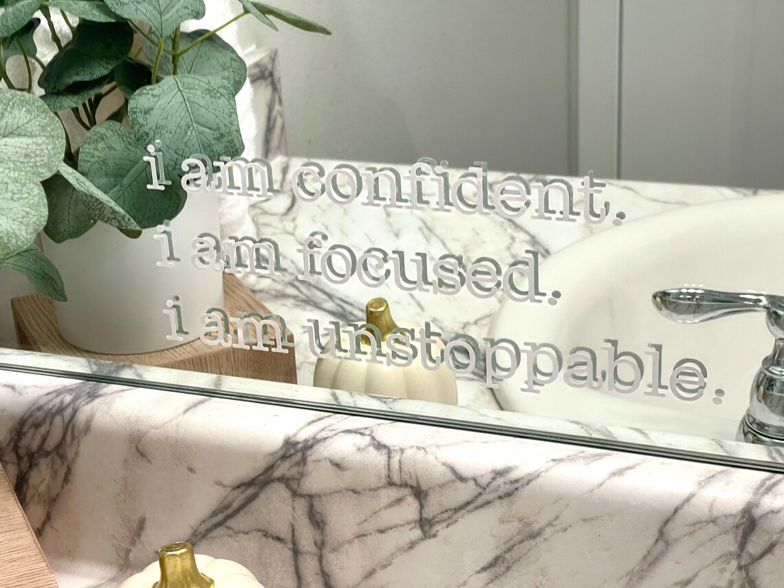 Positive Affirmations Motivational Mirror Decal Mirror - Etsy
