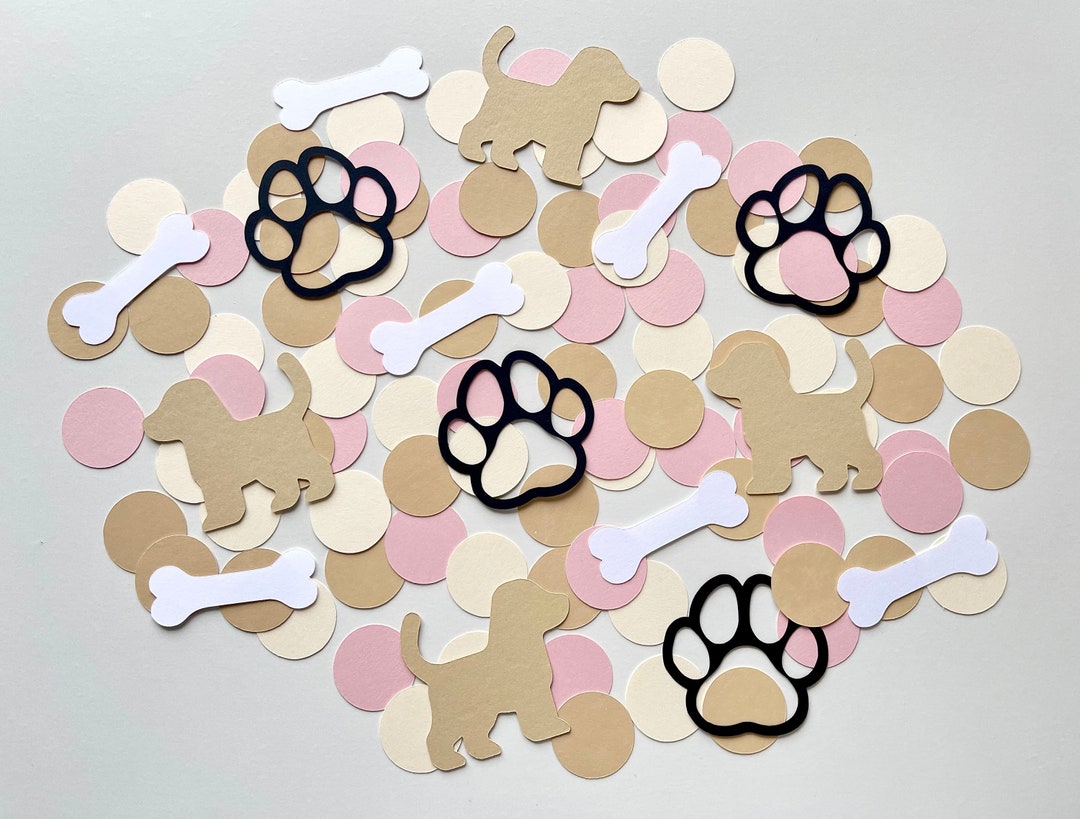 Let’s Pawty - Pink Puppy Dog Birthday Confetti - Dog Theme Girl ...