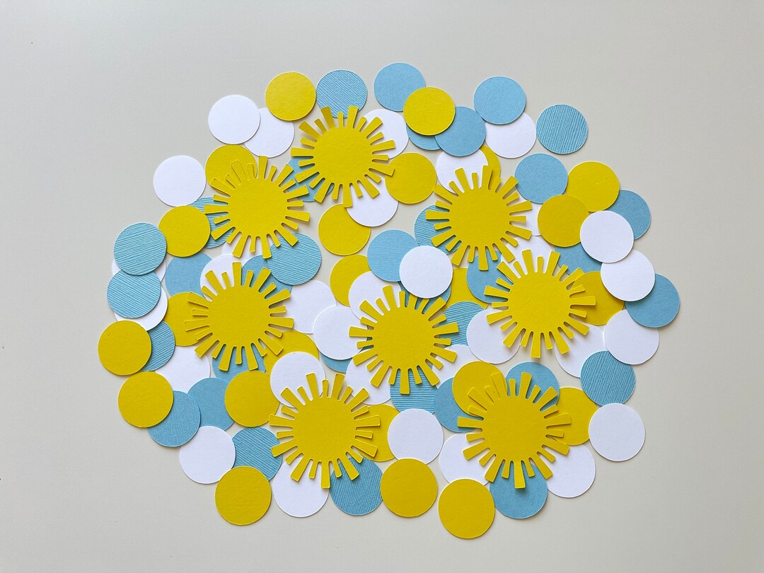 Sunshine Boy Confetti, Baby Shower Confetti, Blue Yellow Confetti ...