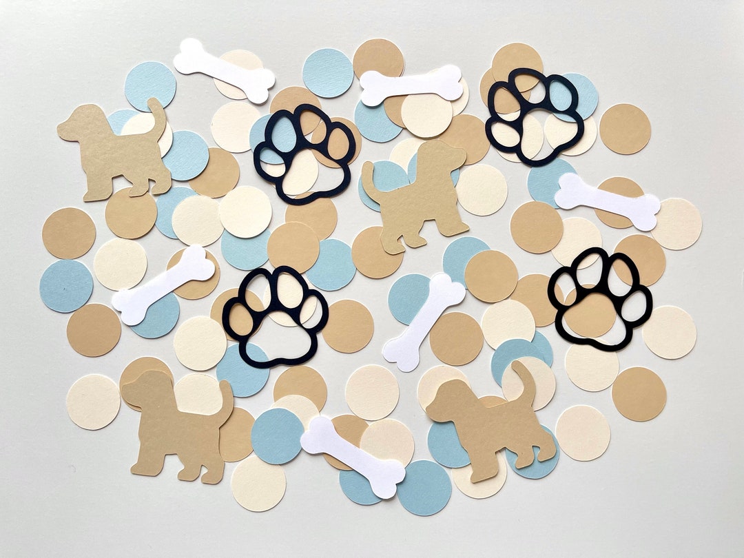 Let’s Pawty - Blue Puppy Dog Birthday Confetti - Boy Dog Theme Birthday ...