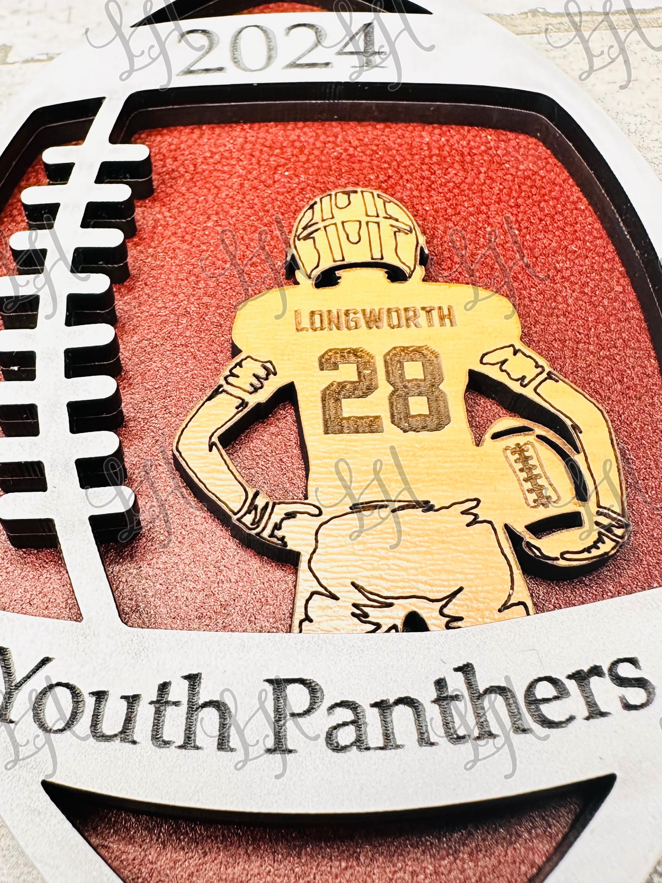 Football, Youth Football Ornament, Laser Cut File, Laser Cut Ornament ...